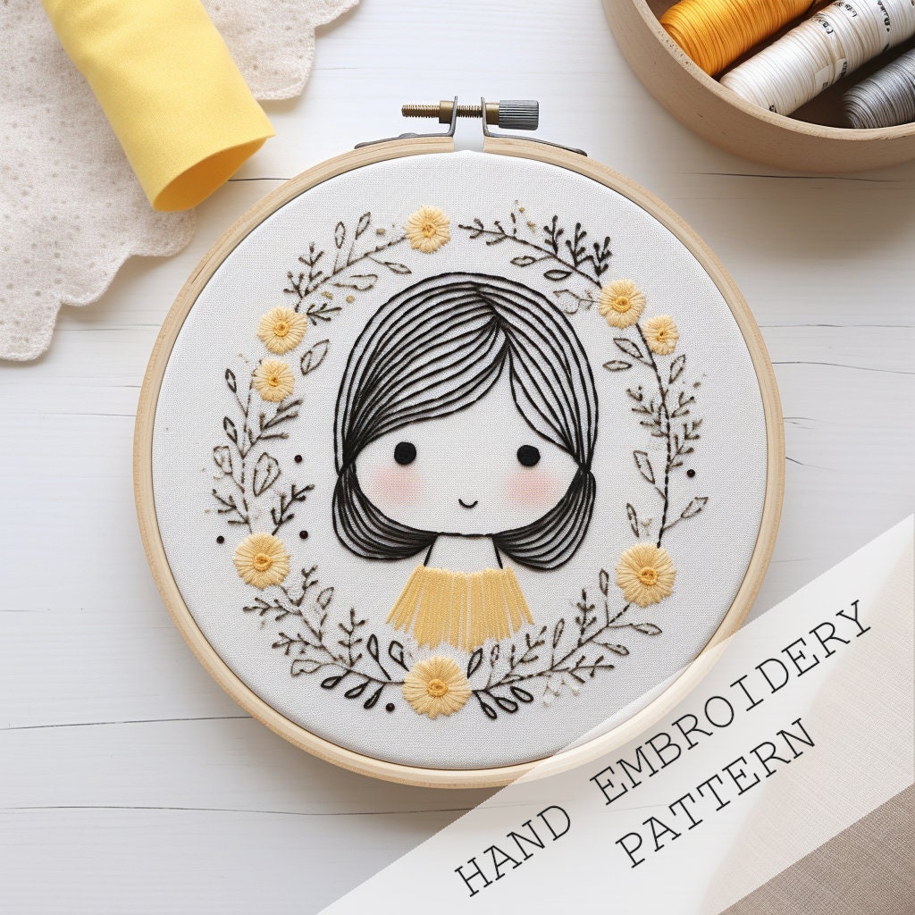 Floral Embroidery Pattern, Embroidery Template, PDF Pattern, Easy ...