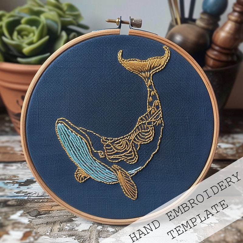 Whale Embroidery - Etsy