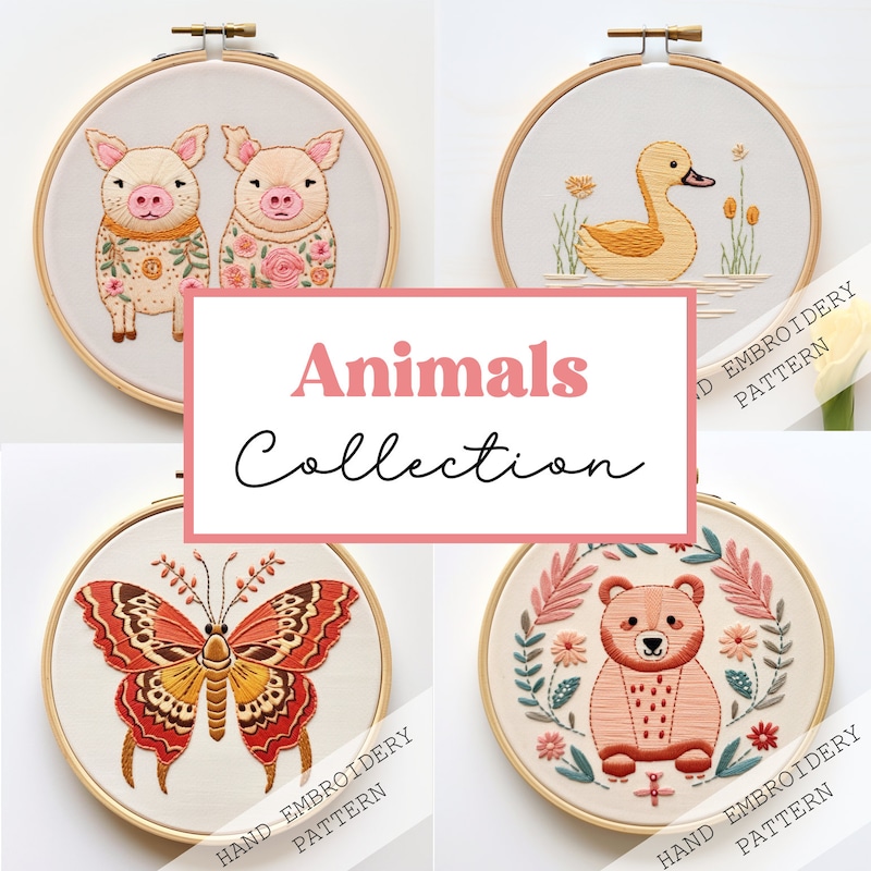 Animal Embroidery - Etsy