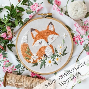 Fox Hand Embroidery Template, Fox Pattern, Hand Embroidery Pattern ...