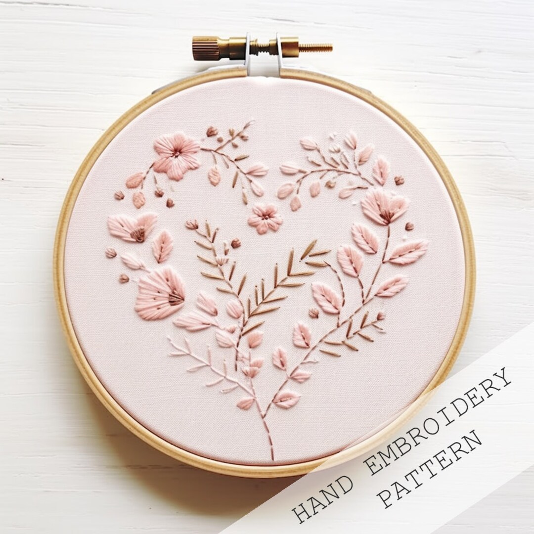 Heart Embroidery Pattern, Wedding Embroidery, Love Heart Embroidery ...