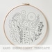 Flax Meadow Embroidery Pattern, Floral Pattern, Botanical Embroidery ...