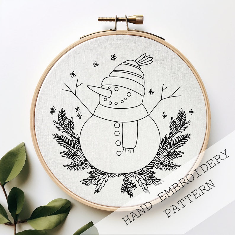 Snowman Embroidery Pattern, Christmas Ornament, Winter Decor (PDF ...