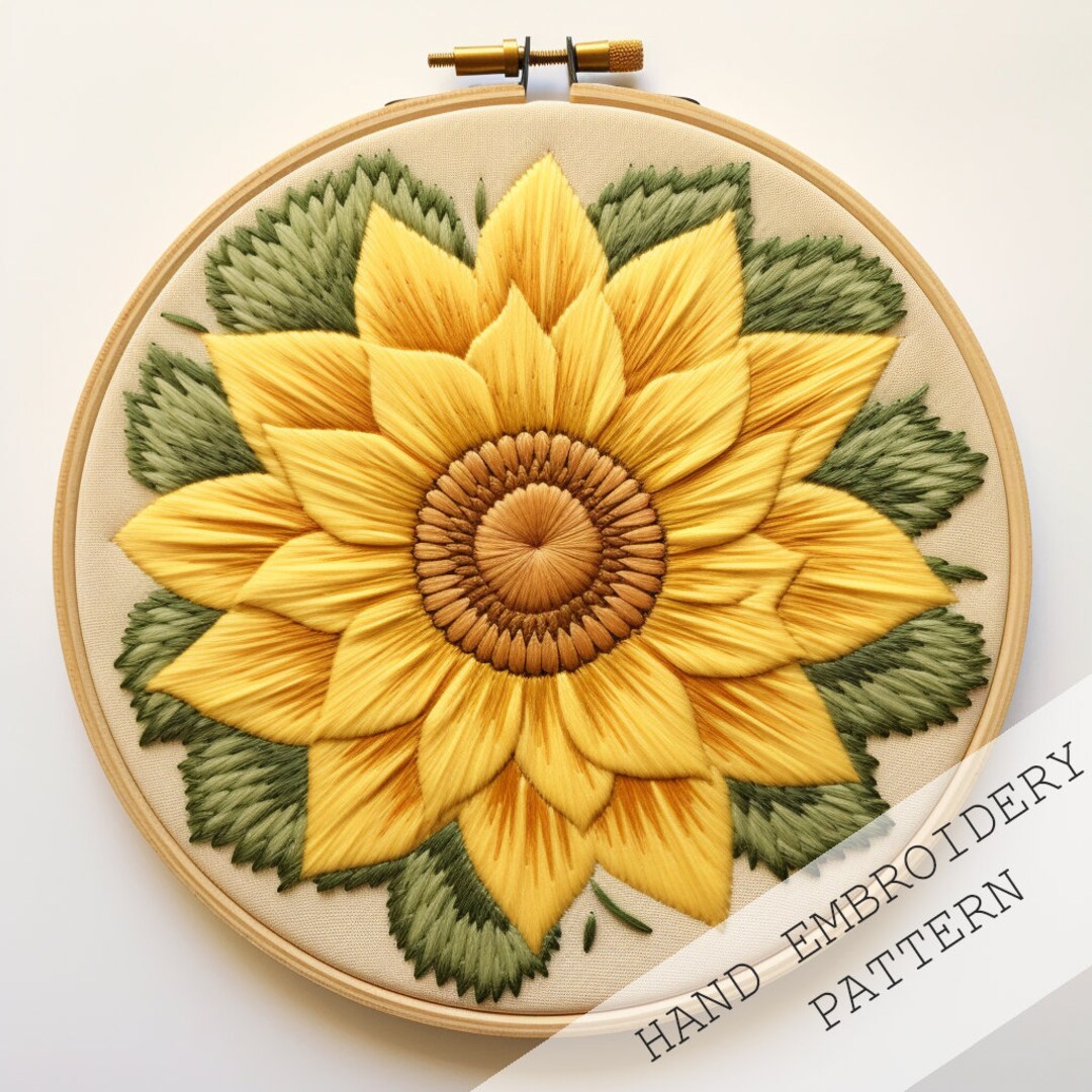 Sunflower Embroidery Pattern Download, Spring Pattern, Pansy Plants ...