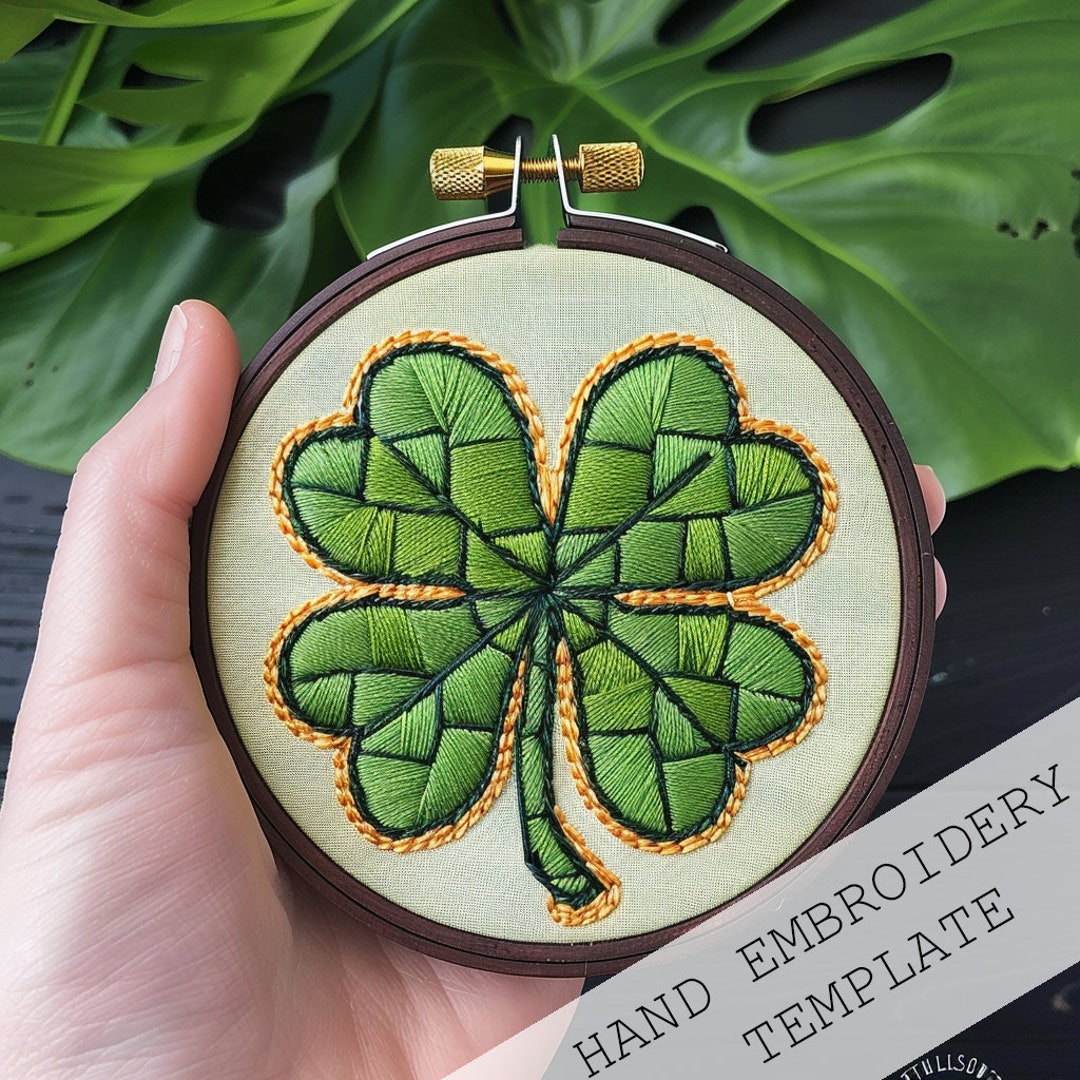 Shamrock Embroidery PDF Pattern, Clover Embroidery Design, St. Patrick ...