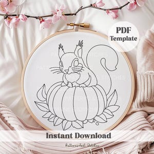 Squirrel Hand Embroidery Pattern, Squirrel Pattern, Hand Embroidery ...