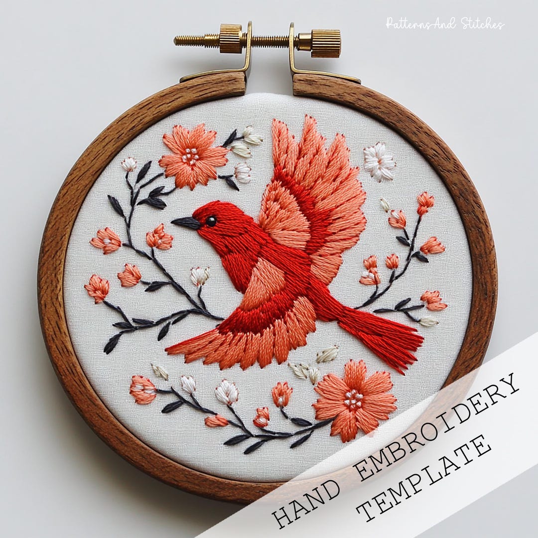 Firebird Embroidery, Phoenix Rising Hand Embroidery, Phoenix Embroidery ...
