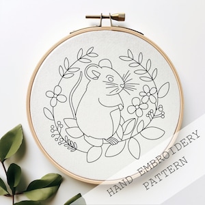 Little Mouse Embroidery Pattern, PDF Pattern, Embroidery Design ...