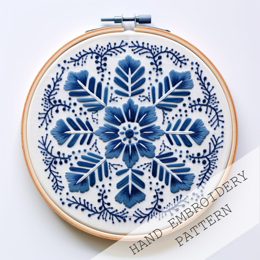 Floral Embroidery Pattern, Mandala Embroidery, PDF Pattern, DIY ...