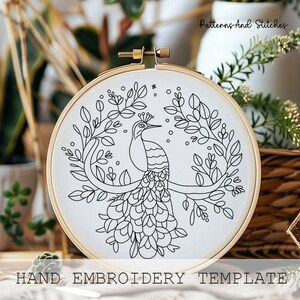 Downloadable Peacock Pattern, Instant Download, Embroidery Trendy, DIY ...