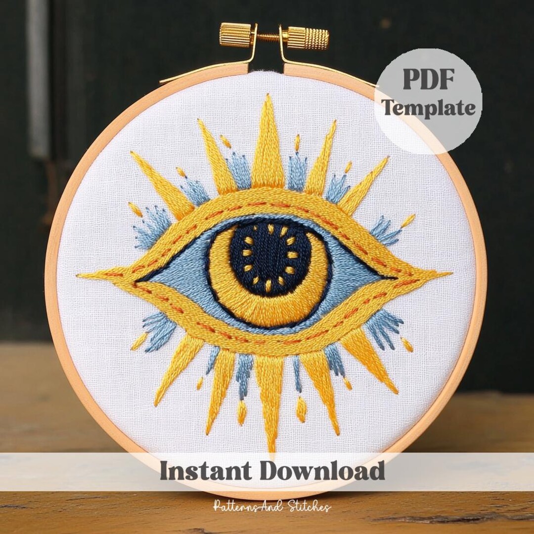 Celestial Hand Embroidery, PDF Pattern Template, Stitching File ...