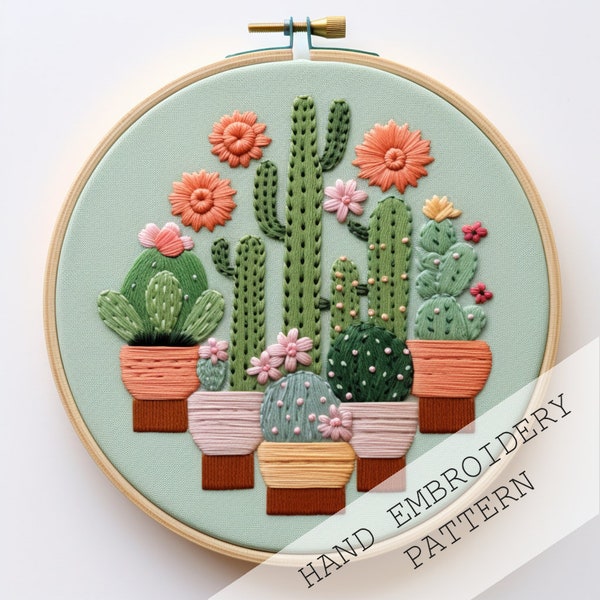 Succulent Embroidery Pattern - Etsy