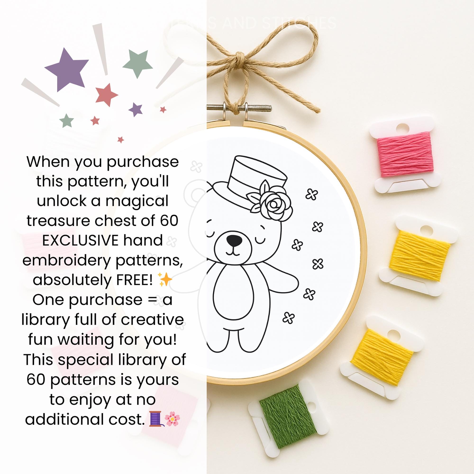 Teddy Bear Embroidery Pattern: Circus Woodland Design, Nursery Decor ...
