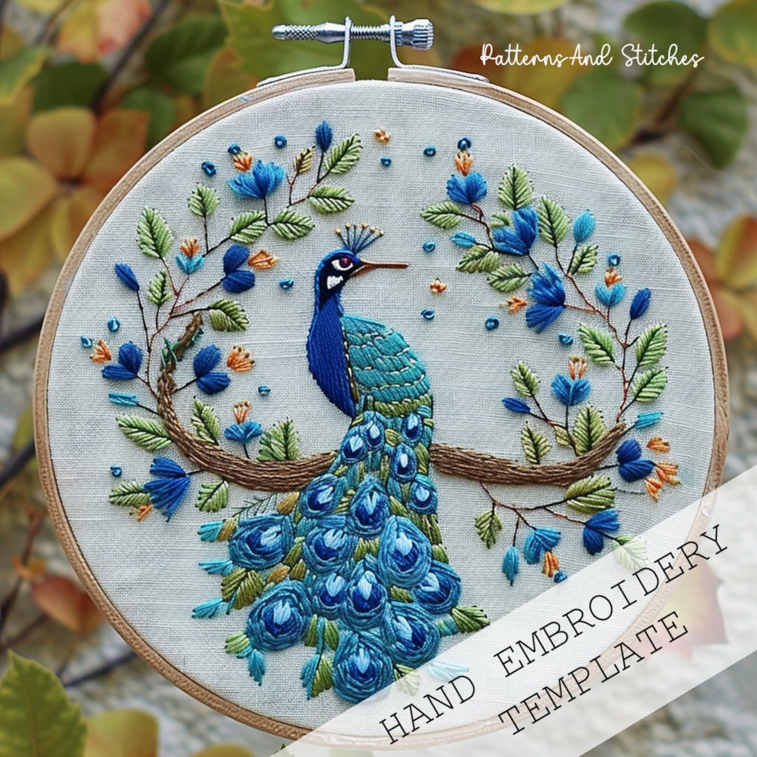 Downloadable Peacock Pattern, Instant Download, Embroidery Trendy, DIY ...