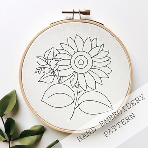 Sunflower Embroidery Pattern, Sunflower Pdf Pattern, Floral Embroidery ...