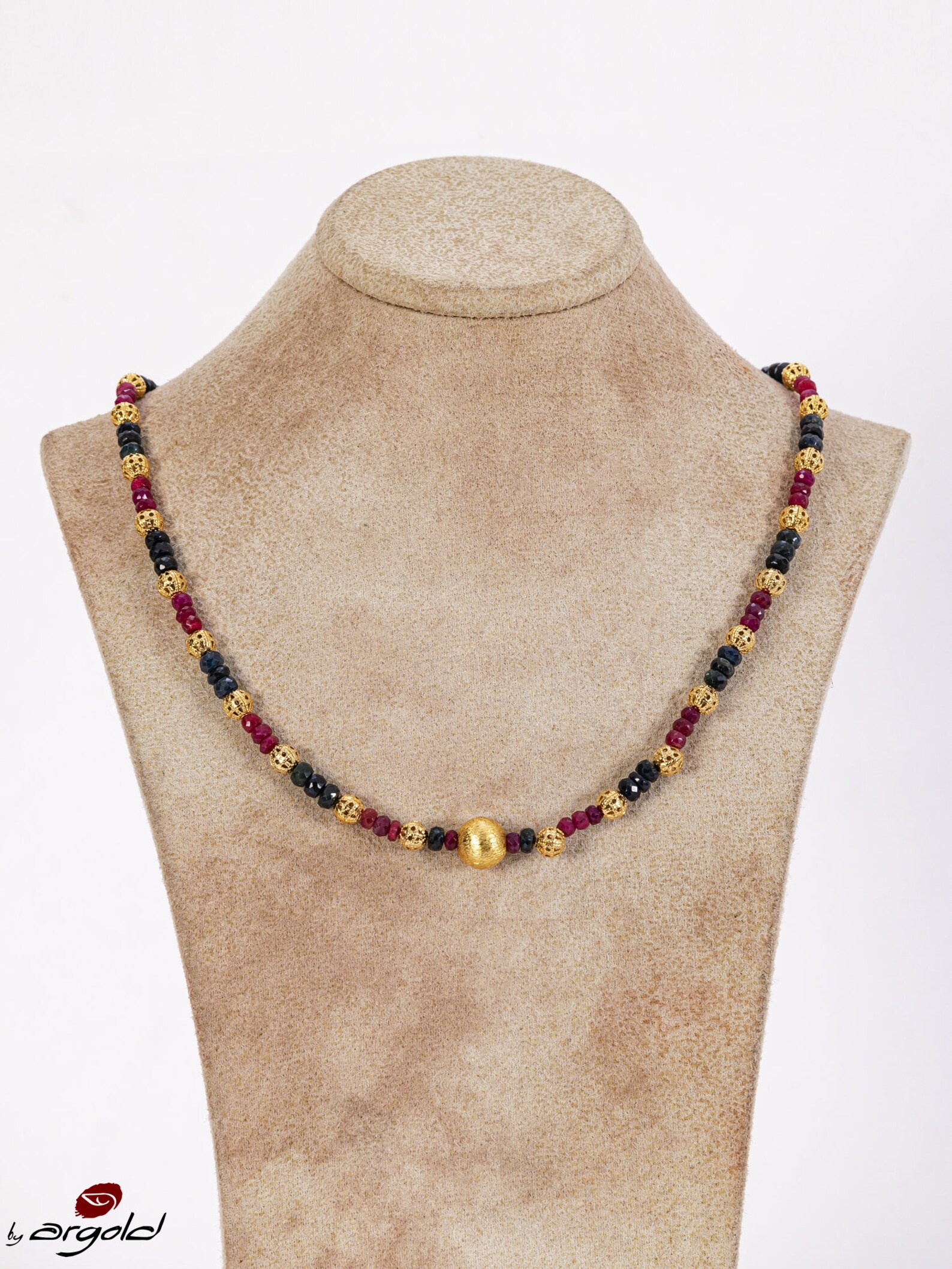 Handmade Beaded Ruby and Sapphire Necklace Gift for Her - Etsy