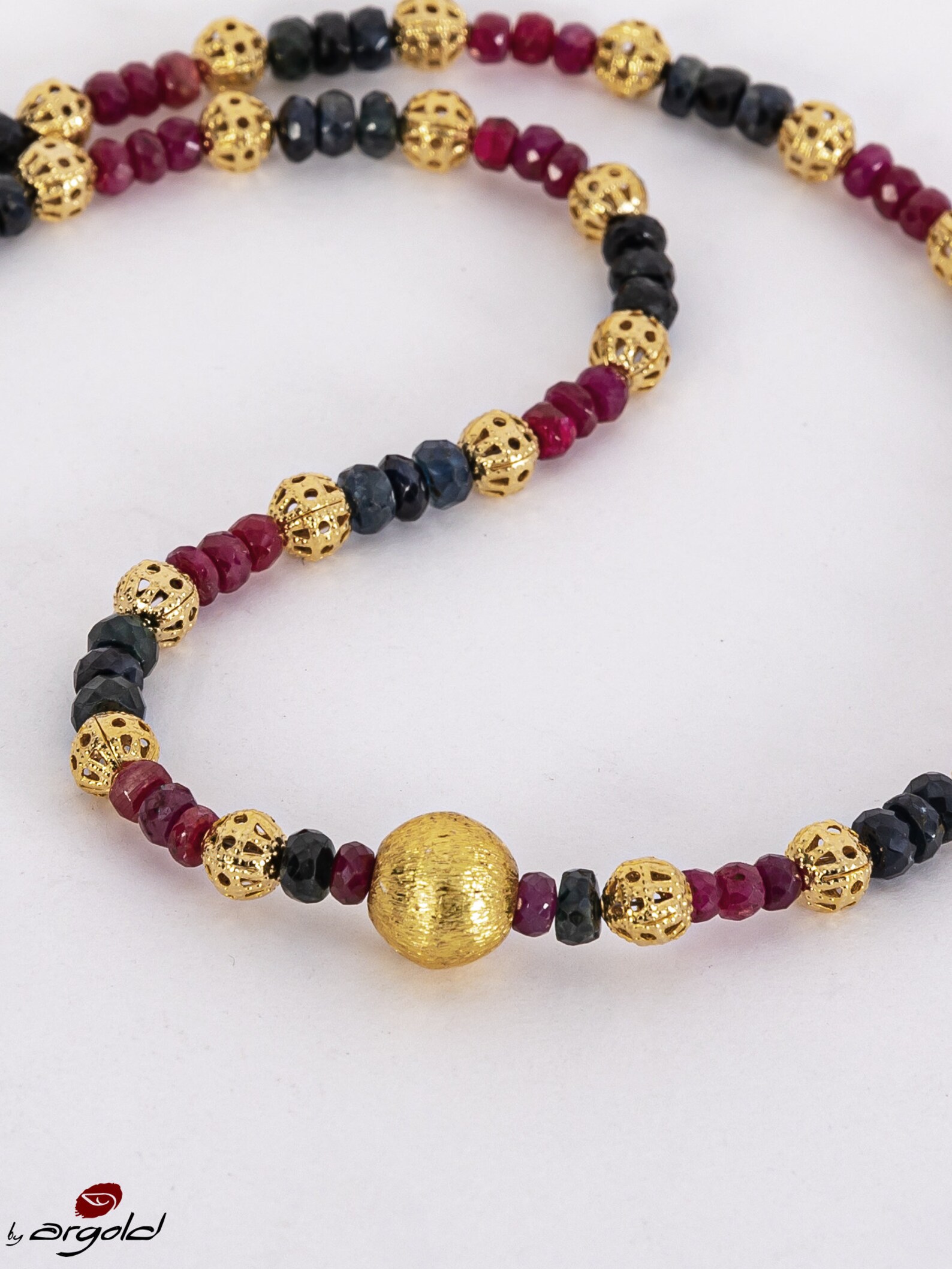 Handmade Beaded Ruby and Sapphire Necklace Gift for Her - Etsy
