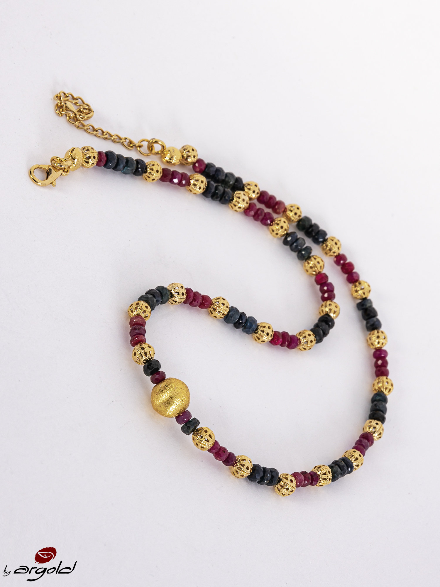 Handmade Beaded Ruby and Sapphire Necklace Gift for Her - Etsy