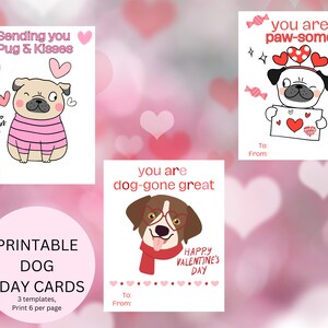 Dog Valentine Card Printable, Printable Dog Pun Valentine's Day Cards ...