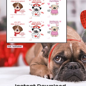 Dog Valentine Card Printable, Printable Dog Pun Valentine's Day Cards ...