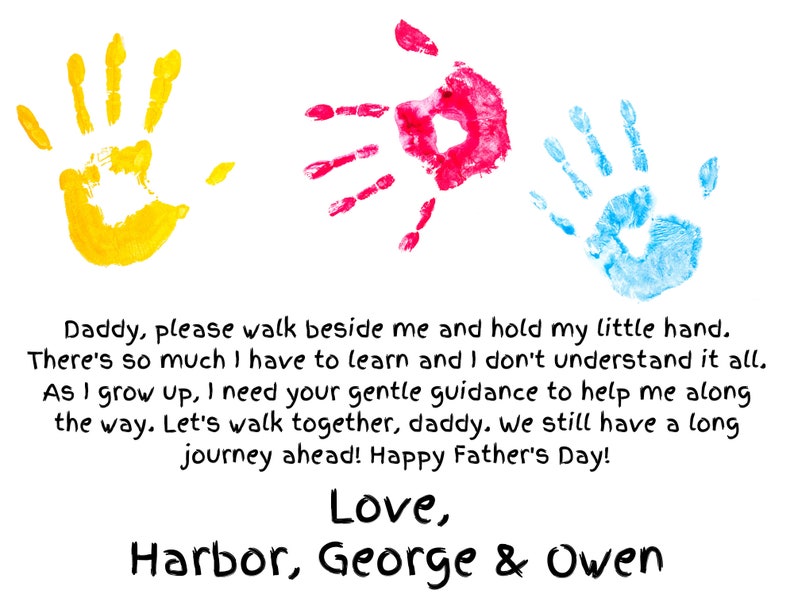 PRINTABLE 3 Dad Photo Collage, Handprint Dad Sign, Custom Father's Day ...