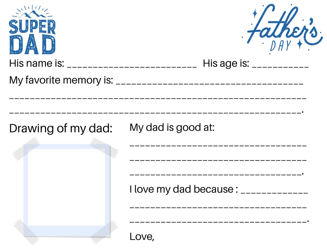 PRINTABLE 3 Dad Photo Collage, Handprint Dad Sign, Custom Father's Day ...