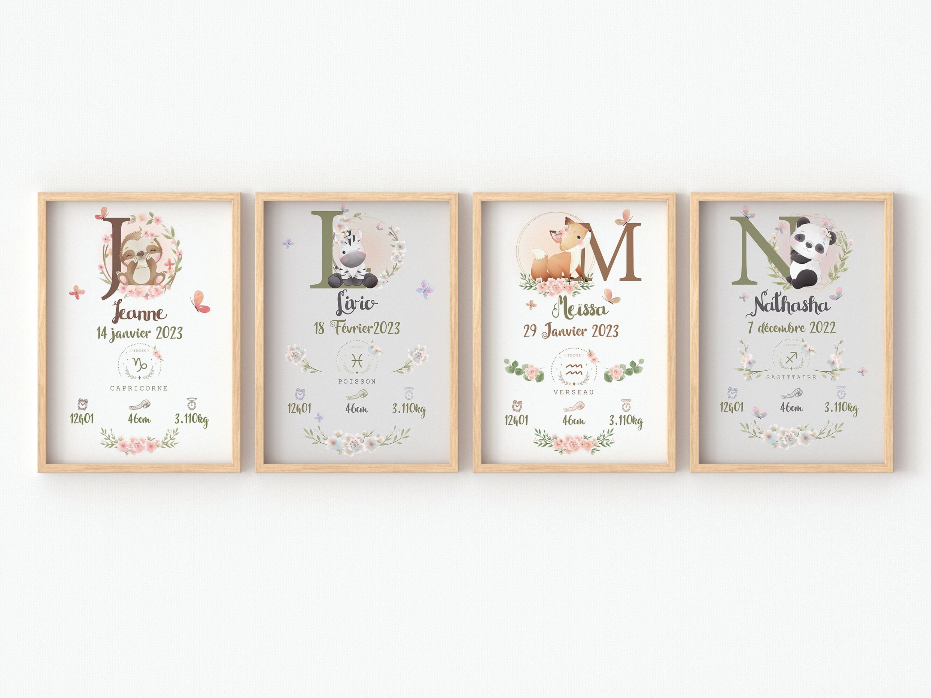 Hedgehog Poster Woodland Animals Baby Birth Personalized - Etsy
