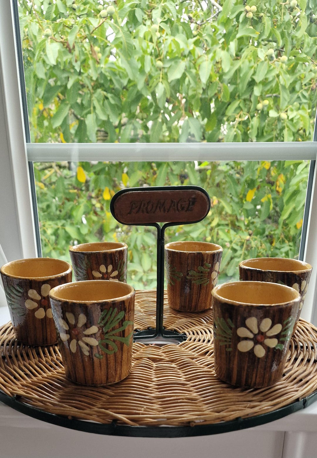 Set of 6 Vintage Alsatian Pottery Cups From Soufflenheim - Handmade ...