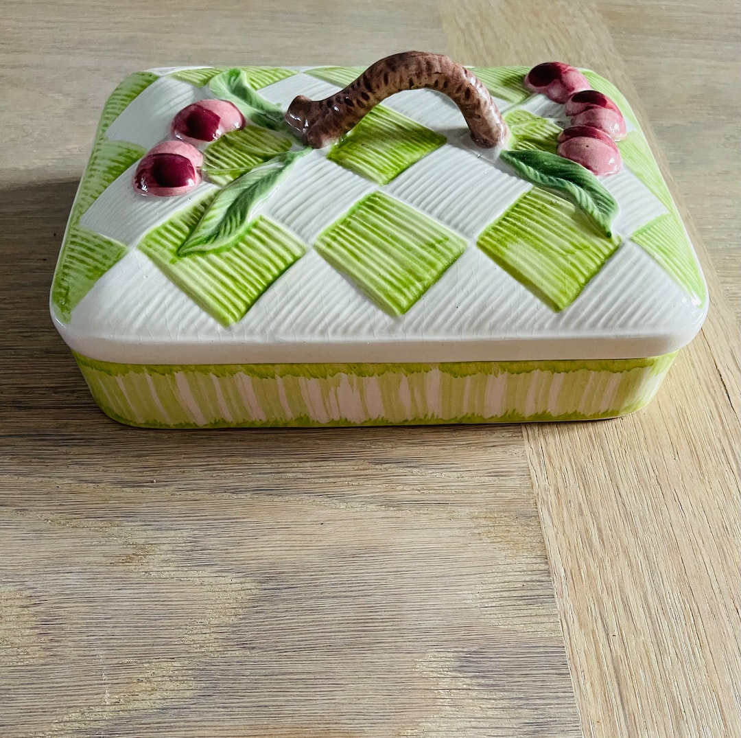 Vintage Ceramic Container Box - Etsy