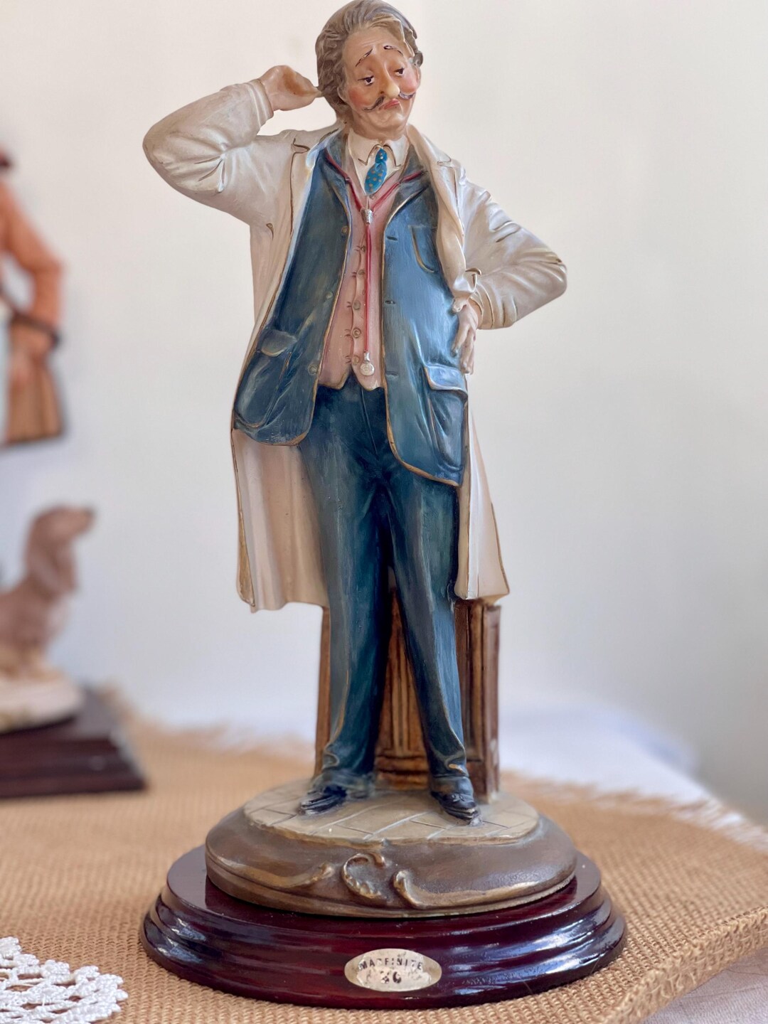 Vintage Doctor Figurine Signed B. Merli Italian Sculpture With Base - Etsy