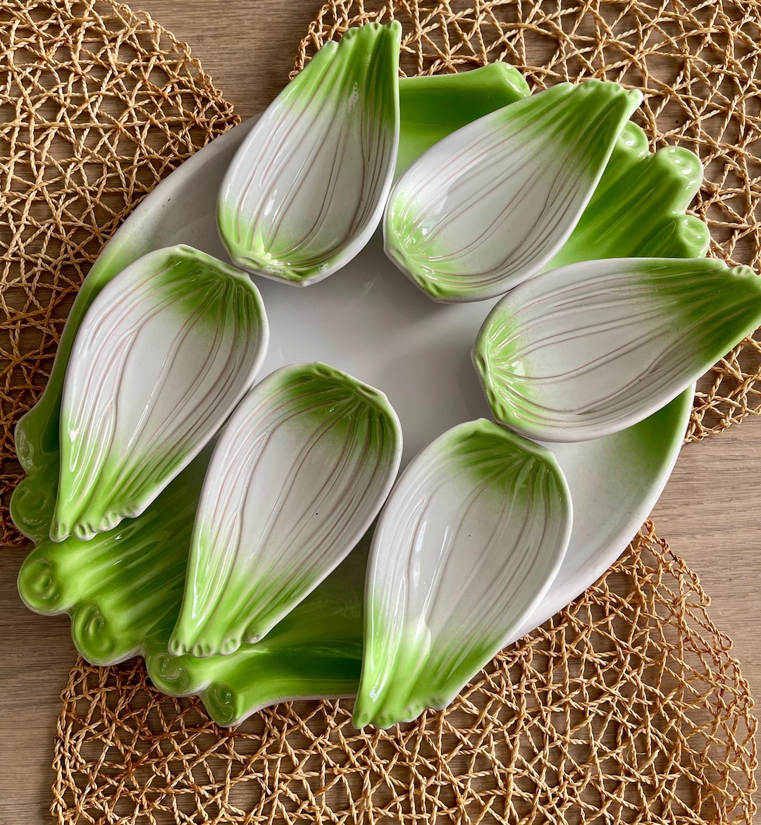Superb Vintage Ceramic Appetizer Set – Large Platter + 6 Bowls ...