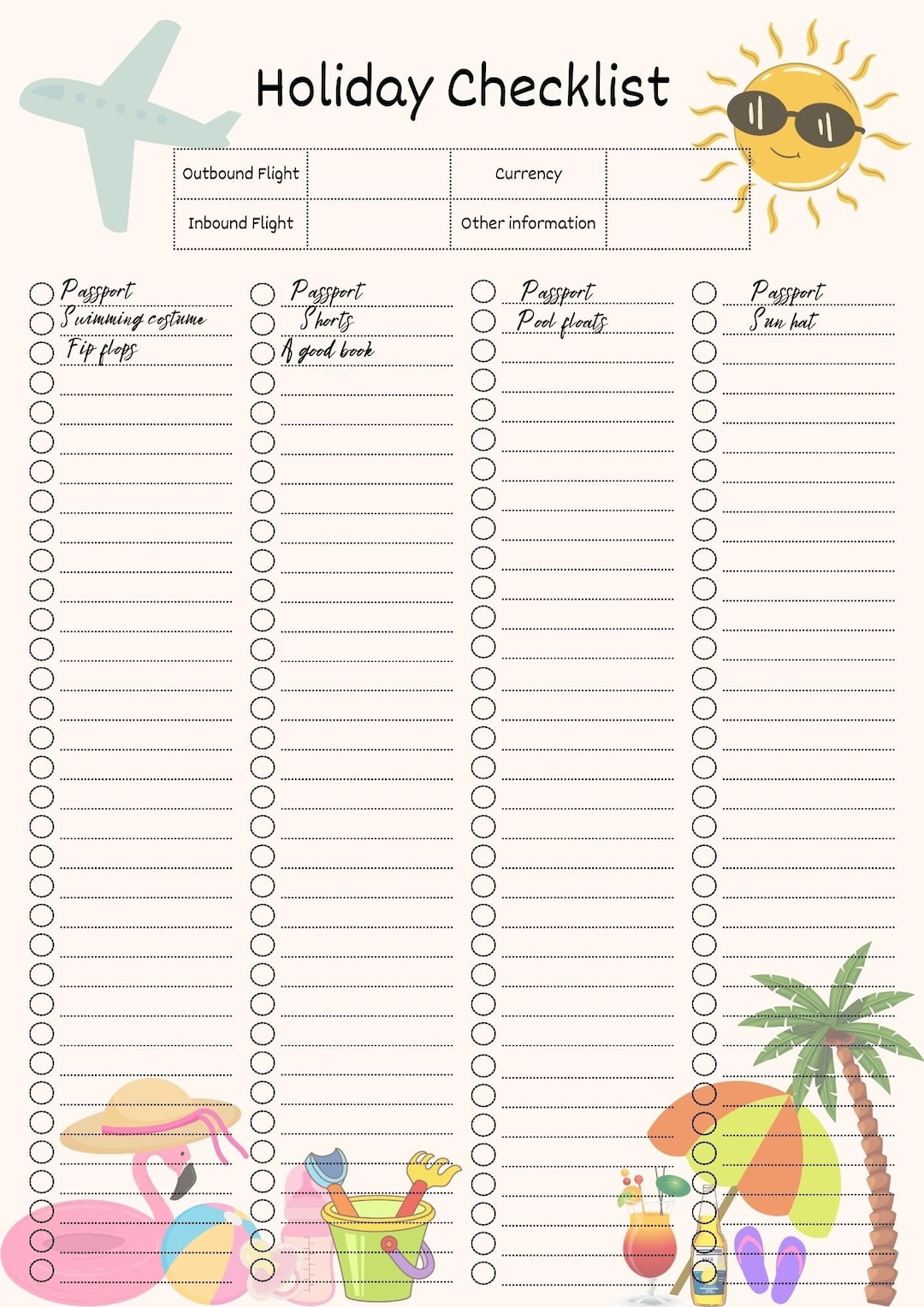 Holiday Checklist | Holiday Planner | Family Holiday Planner | Digital ...