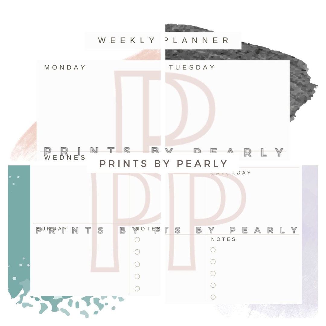 Neutral Weekly Planner Set | Minimalist Printable (digital Download) - Etsy