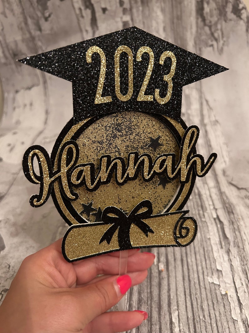 Glitter Graduation Shaker Cake Topper - Etsy