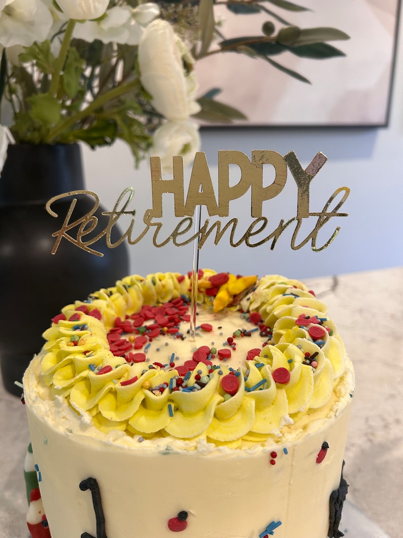 Happy Retirement Cake Topper - Etsy