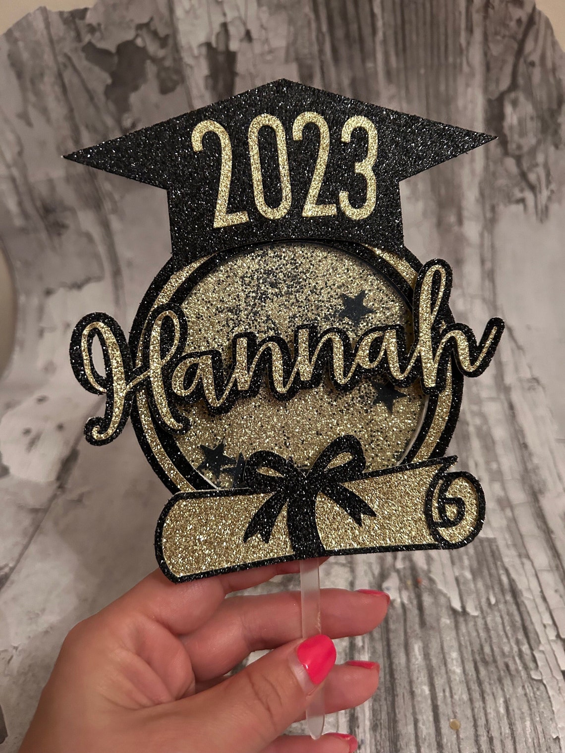 Glitter Graduation Shaker Cake Topper - Etsy