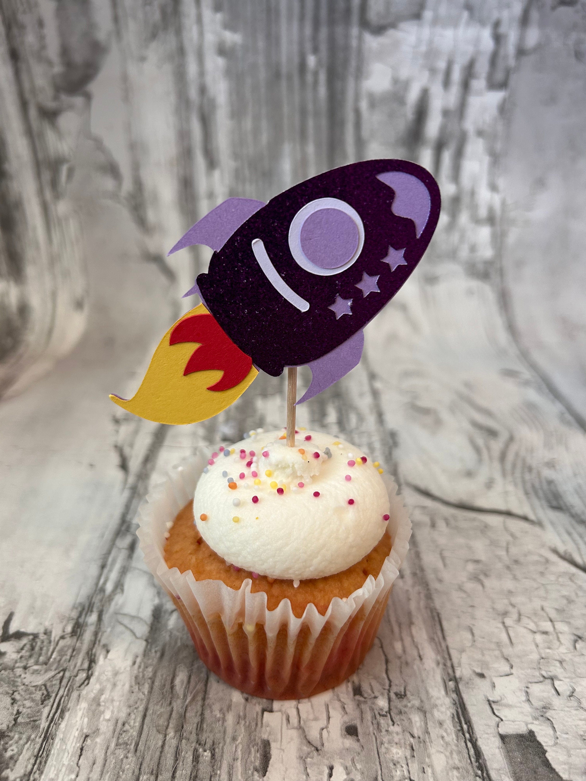 6 Space Themed Cupcake Toppers - Etsy