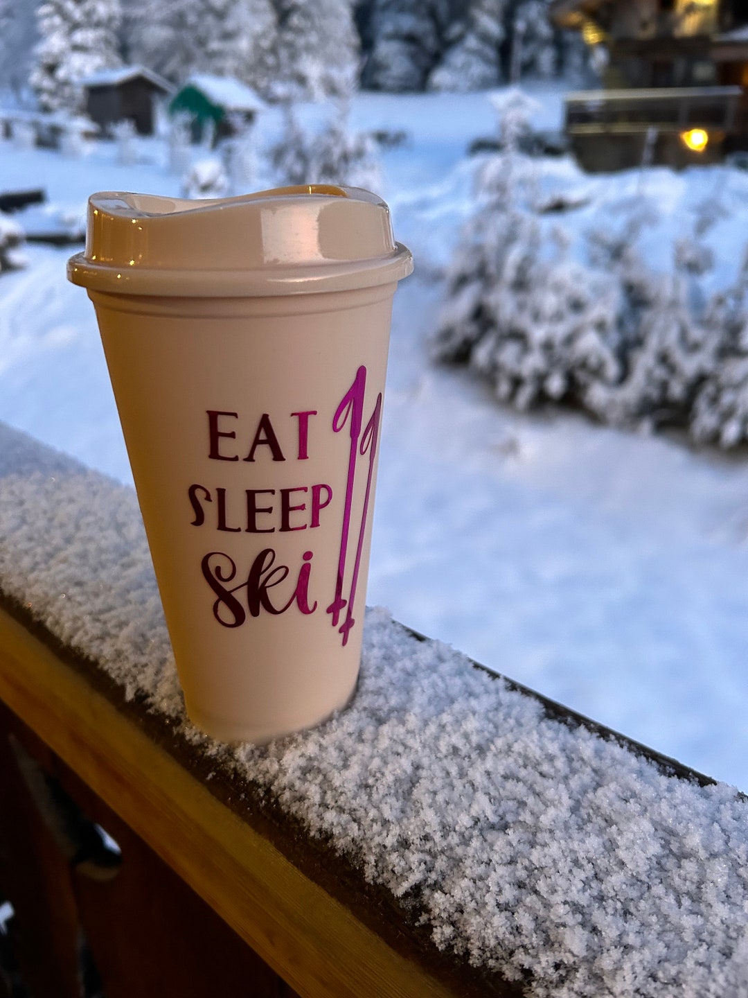 Eat Sleep Ski Coffee Cup - Etsy