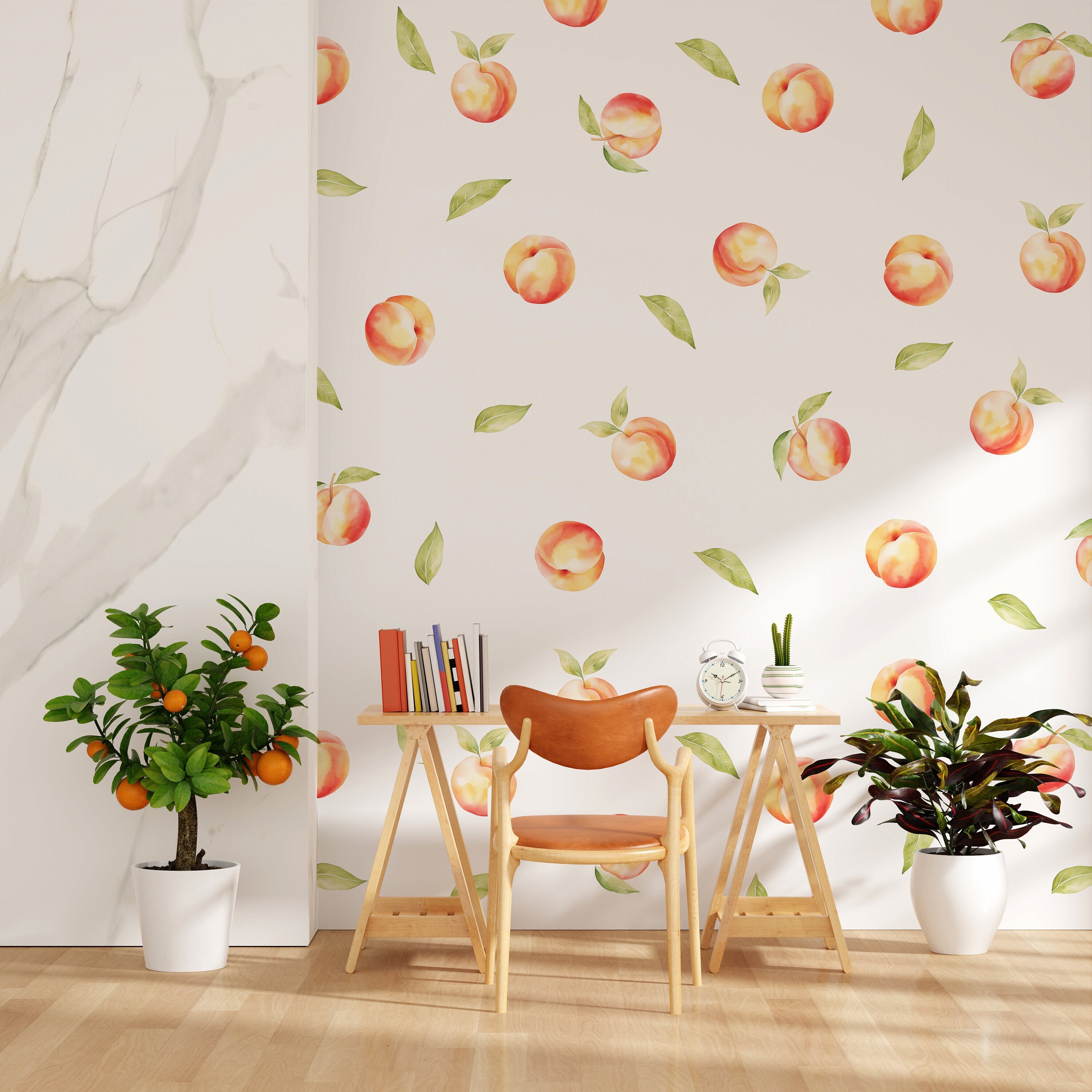 Watercolor Peaches Wall Sticker High-quality Vinyl Decal for Living ...