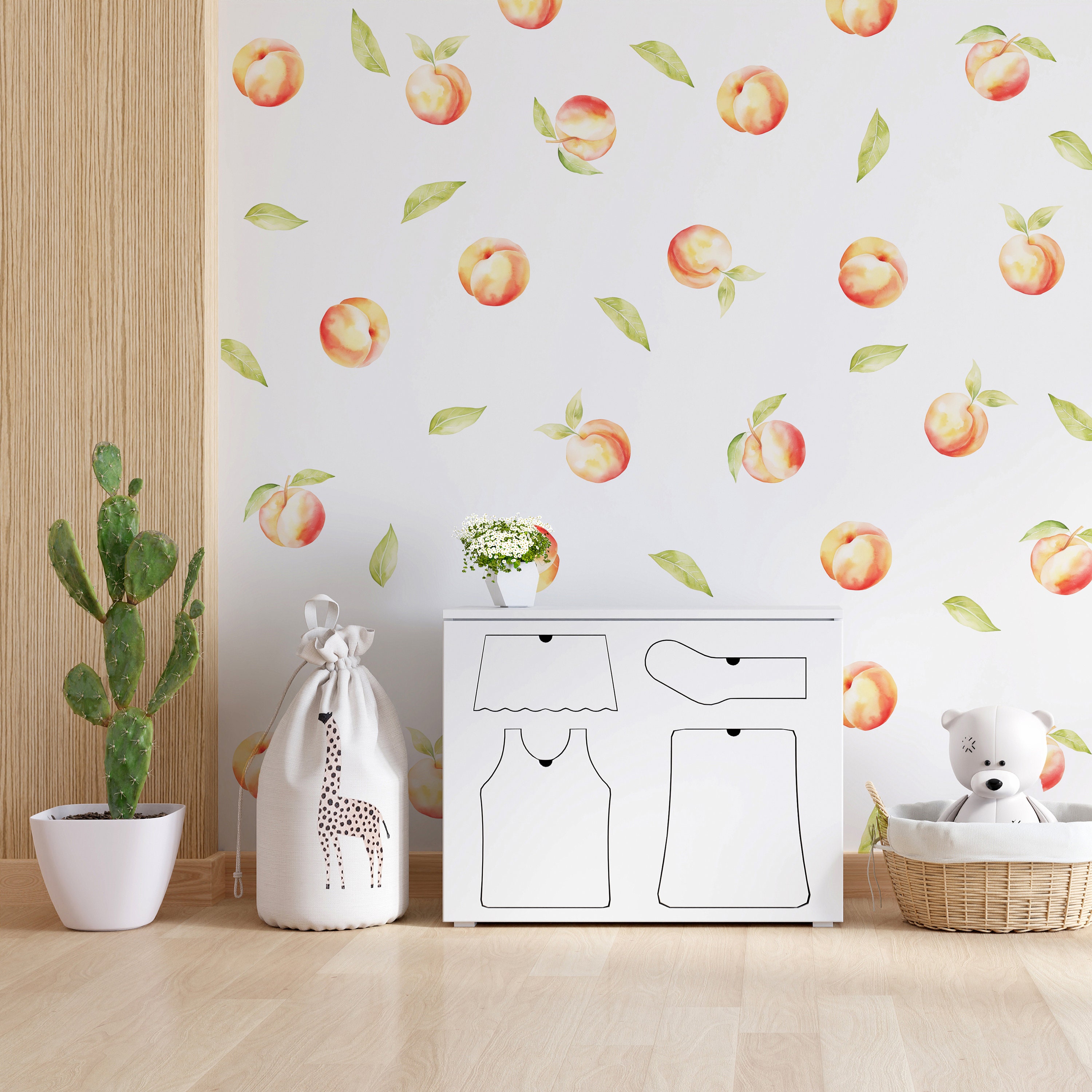 Watercolor Peaches Wall Sticker High-quality Vinyl Decal for Living ...