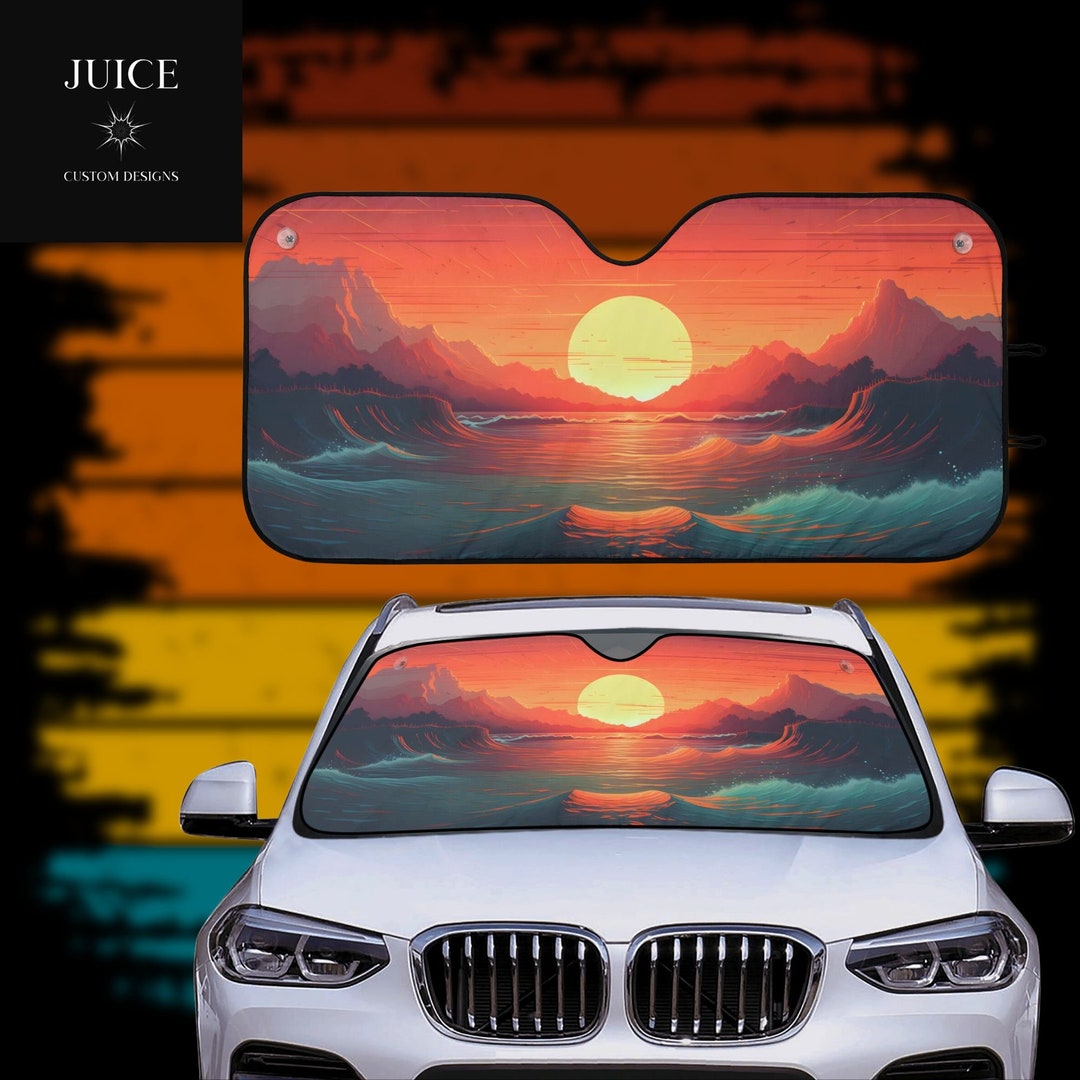 Retro Sun Set Sun Shade, Boho Retro Sun Visor, Retro Sunburst Window ...