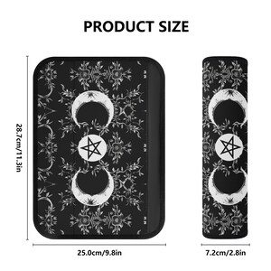 Gothic Moon Phases Seat Belt Cover, Black and White Damask Car ...
