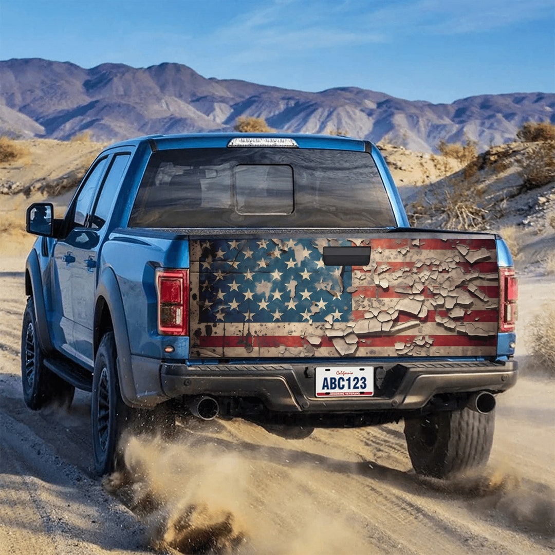 American Flag Truck Decal