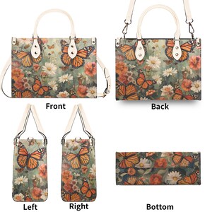 Butterfly Floral Handbag, Women's Shoulder Bag, Crossbody Bag With ...
