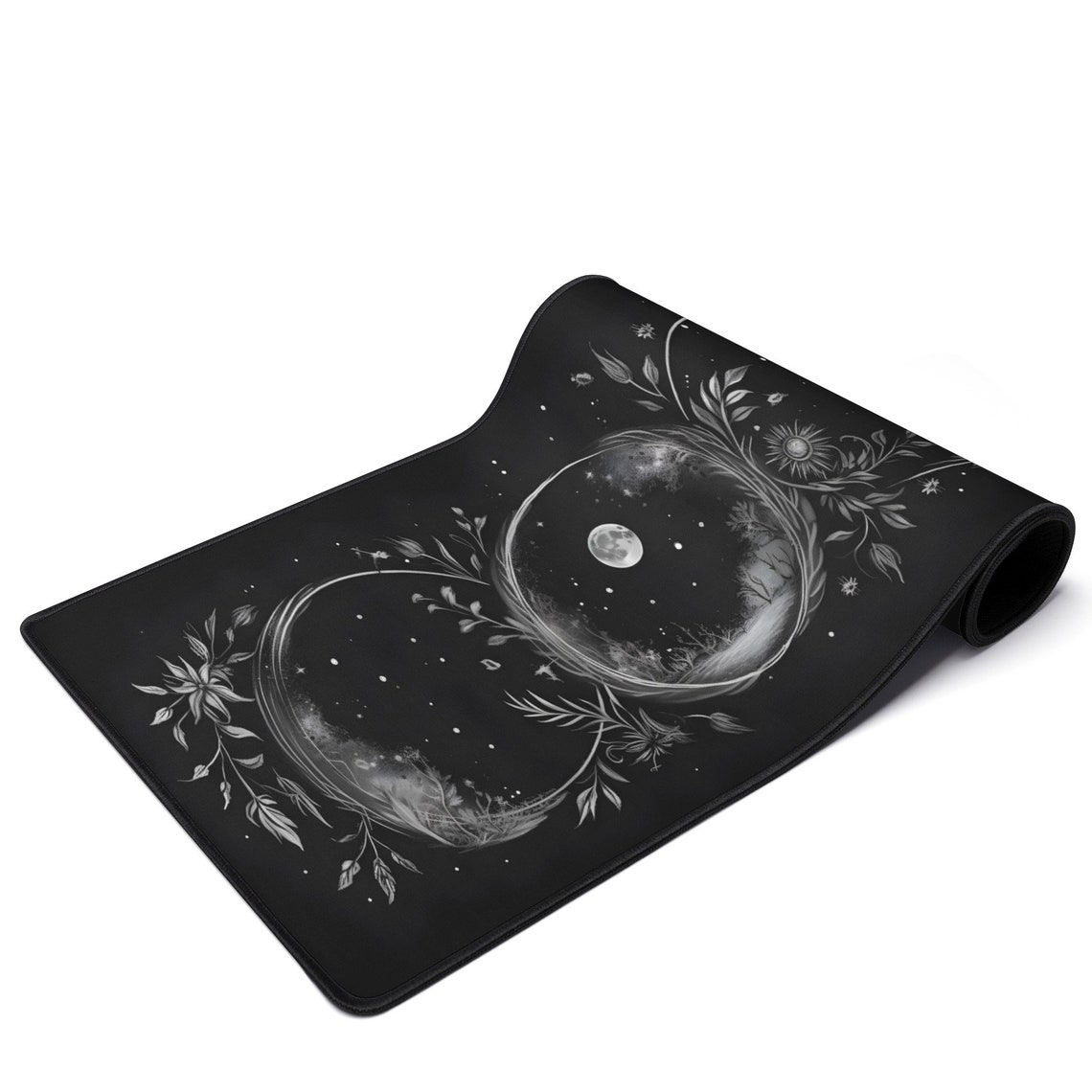 Crescent Moon Boho Desk Mat Witchy Desk Mat Zen Desk Pad - Etsy