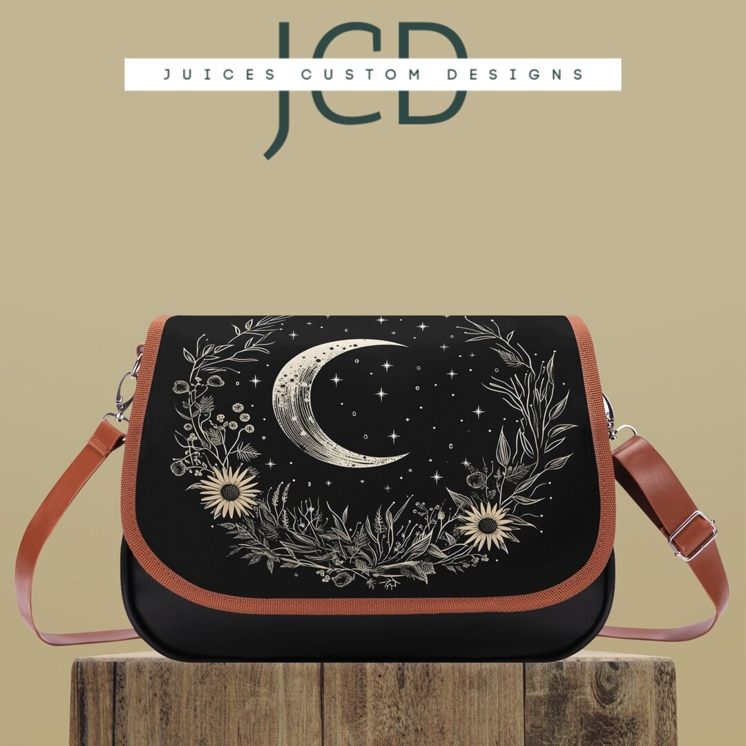 Crescent Moon Shoulder Bag, Wicca Handbag, Occult Handbag, Waxing ...