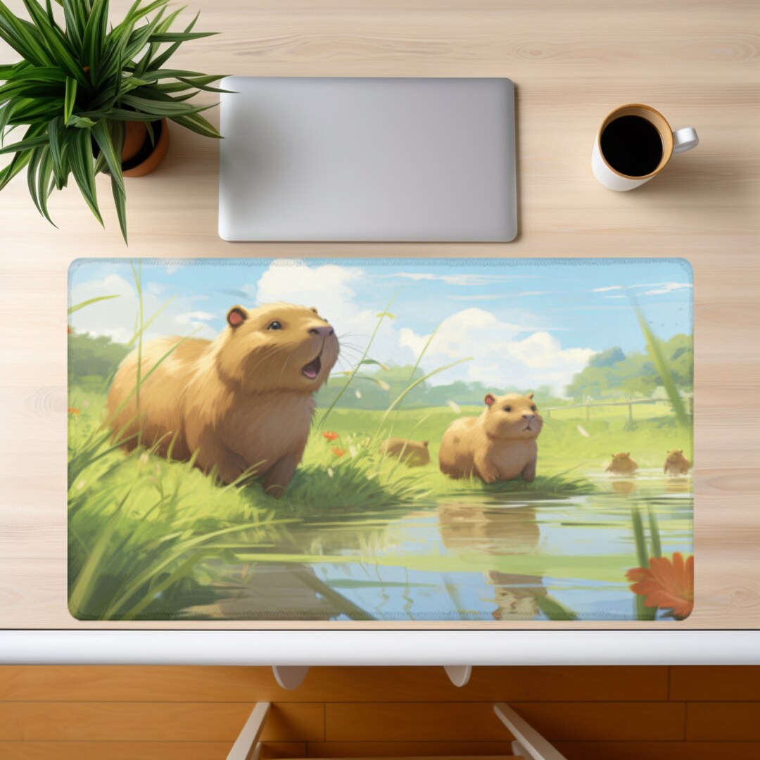 Kawaii Capybara Anime Playmat, Desk Mat, TCG Lorcana Mousepad Perfect ...
