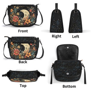 Vintage Wildflower Boho Moon Floral Crossbody Bag Black - Etsy