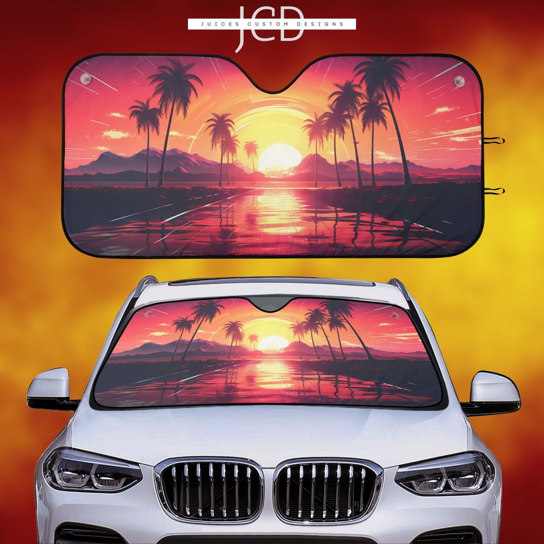 Retro Sun Set Sun Shade, Boho Retro Sun Visor, Retro Sunburst Window ...
