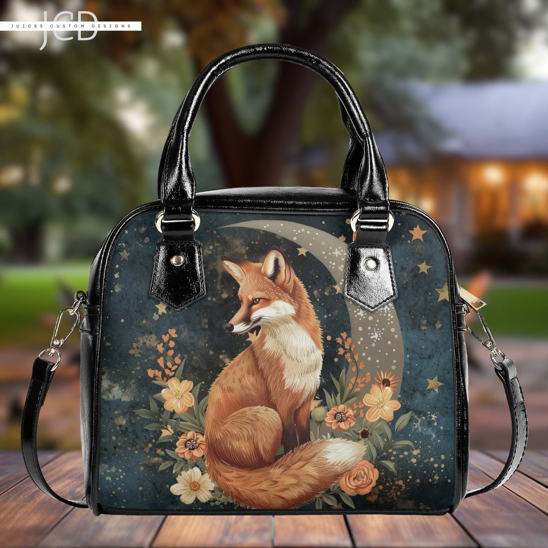 Fox Artwork Crossbody Bag, Floral Fox Saddle Bag, Unique Fox Purse ...